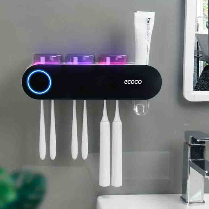 Ecoco Wall-Mounted Toothbrush Holder | Bathroom Organizer with ...